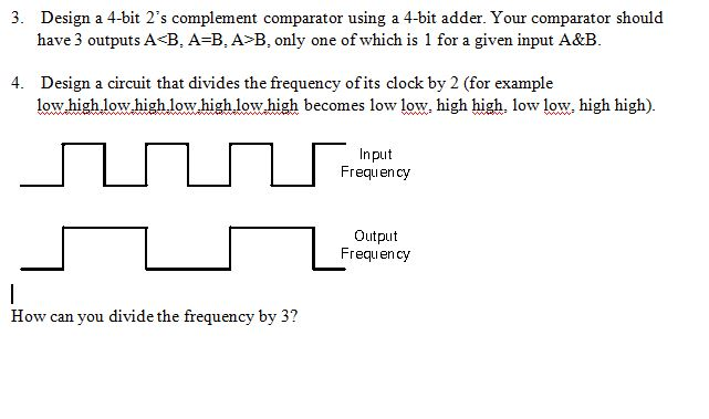 Solved 3 Design A 4 Bit 2s Complement Comparator Using A 2637