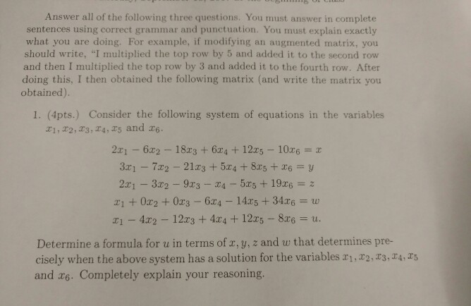 Solved Answer all of the following three questions. You must | Chegg.com