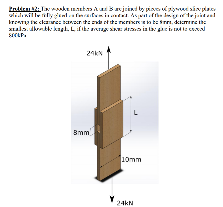 Solved Problem #2: The wooden members A and B are joined by | Chegg.com