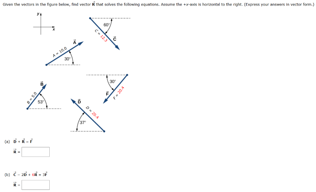 Solved Given the vectors in the figure below, find vector R | Chegg.com