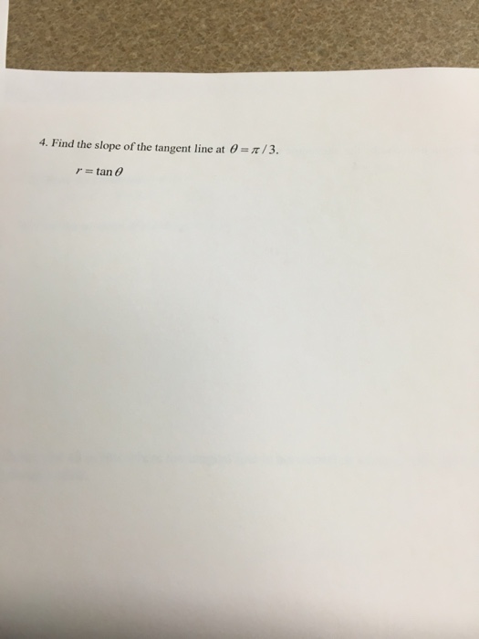 Solved Find the slope of the tangent line a theta = pi/3. r | Chegg.com