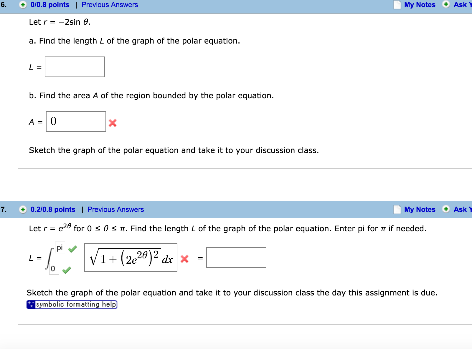 Solved Let r = -2sin theta. Find the length L of the graph | Chegg.com
