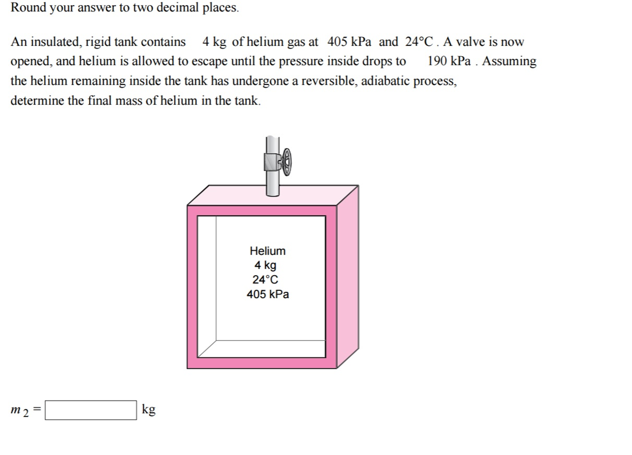 Solved An insulated, rigid tank contains 4 kg of helium gas | Chegg.com