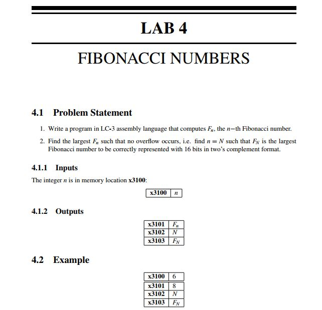 Solved LAB 4 FIBONACCI NUMBERS 4.1 Problem Statement 1. | Chegg.com