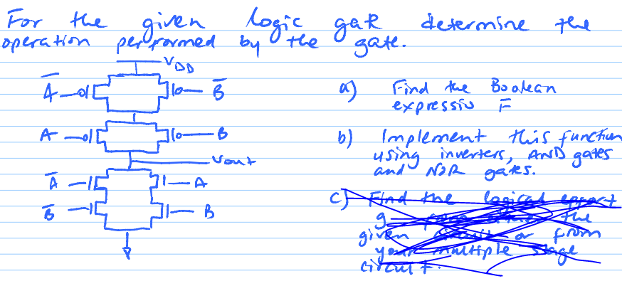Solved For the given logic gate determine the operation | Chegg.com