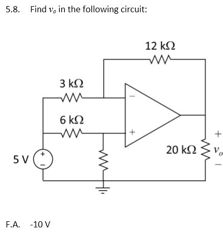Solved Find v0 in the following circuit: | Chegg.com