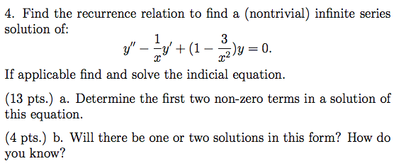 Solved Find the recurrence relation to find a (nontrivial) | Chegg.com Solved Find the recurrence relation to find a (nontrivial) | Chegg.com