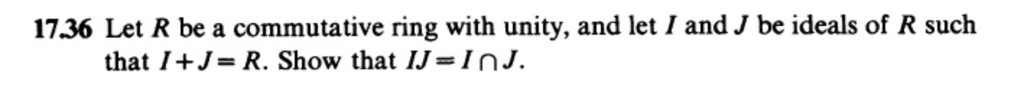 Solved 17 36 Let R Be A Commutative Ring With Unity And Let