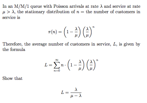 Solved In an M/M/1 queue with Poisson arrivals at rate | Chegg.com