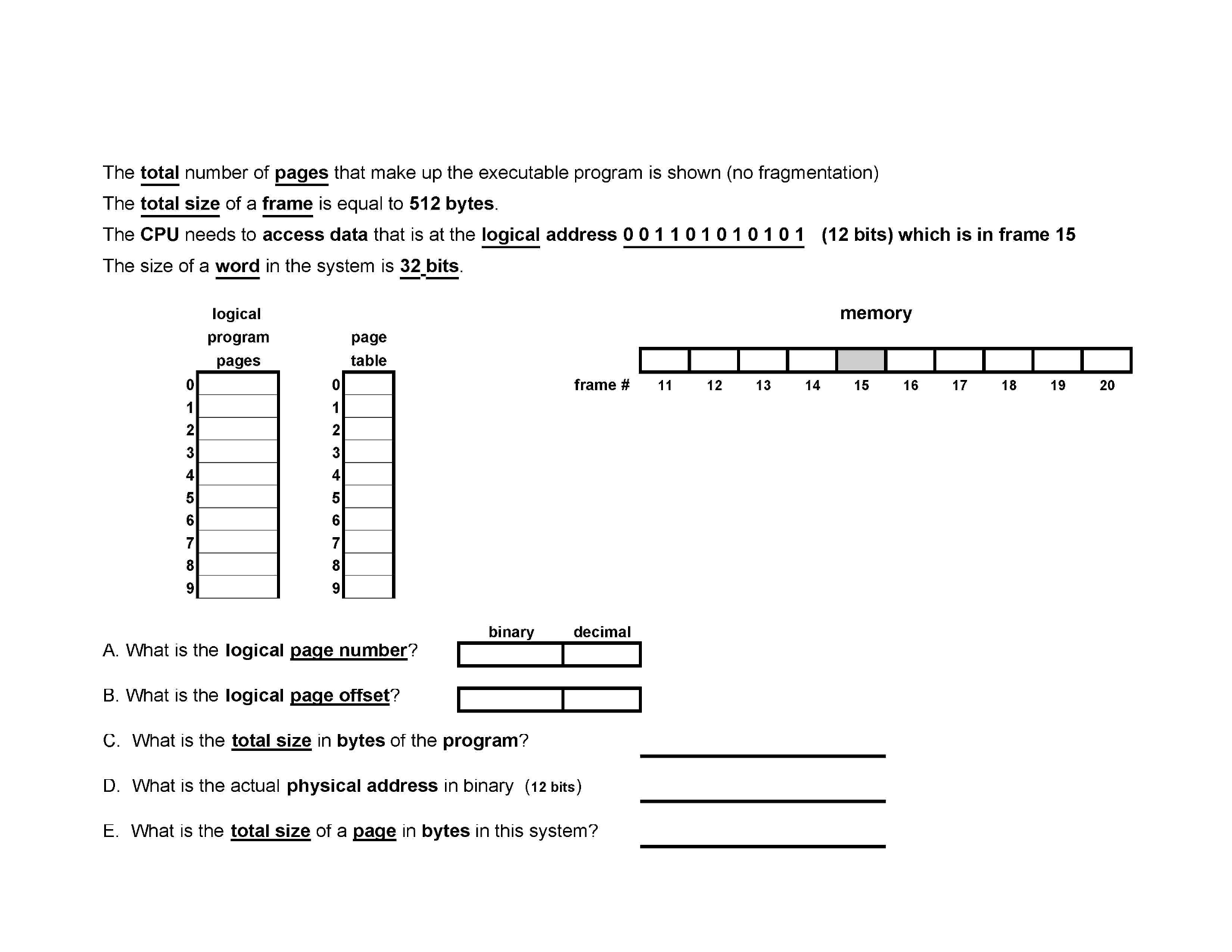 Solved The total number of pages that make up the executable | Chegg.com
