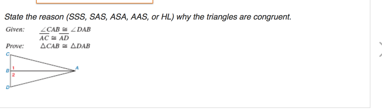 Solved State the reason (SSS, SAS, ASA, AAS, or HL) why the | Chegg.com
