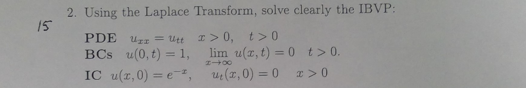 Solved m, solve clearly the IBVP: 2. Using the Laplace PDE | Chegg.com