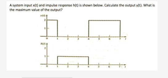 Solved A system input x(t) and impulse response h(t) is | Chegg.com