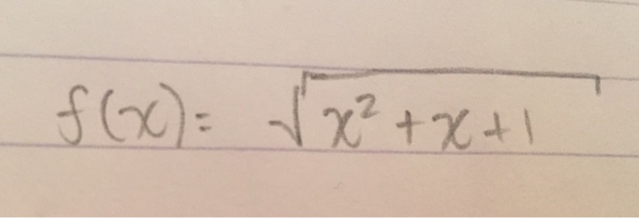 Solved f(x) = square root x^2 + x + 1 | Chegg.com