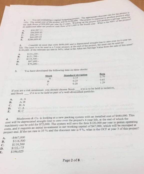 Solved You are evaluating a capital project. The | Chegg.com