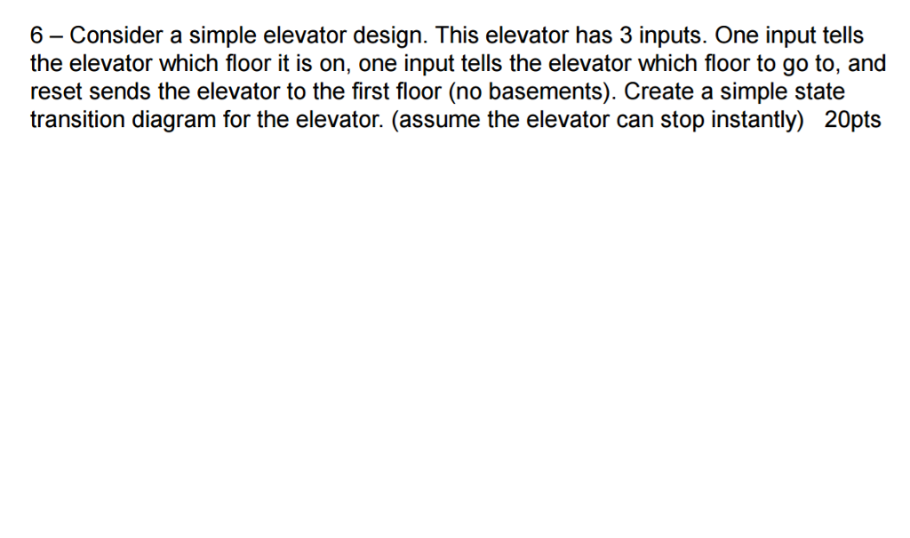 Solved Consider a simple elevator design. This elevator has | Chegg.com