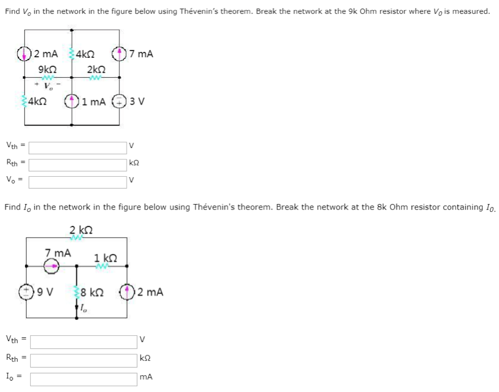 Solved Find Vo in the network in the figure below using | Chegg.com