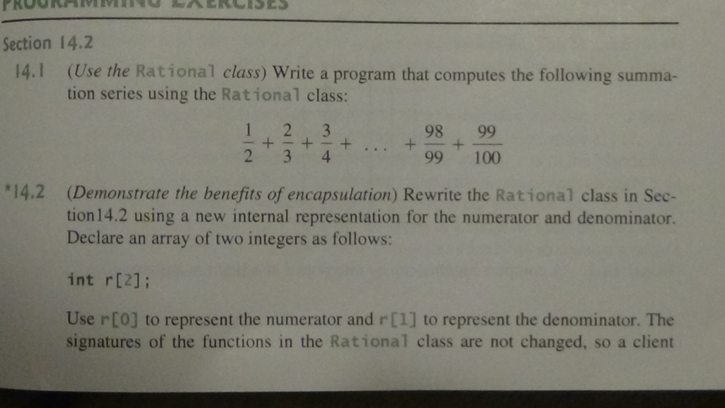 Solved Section 42 41 Use The Rational Class Write A 