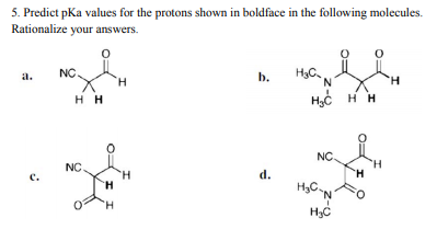 Solved 5. Predict pKa values for the protons shown in | Chegg.com