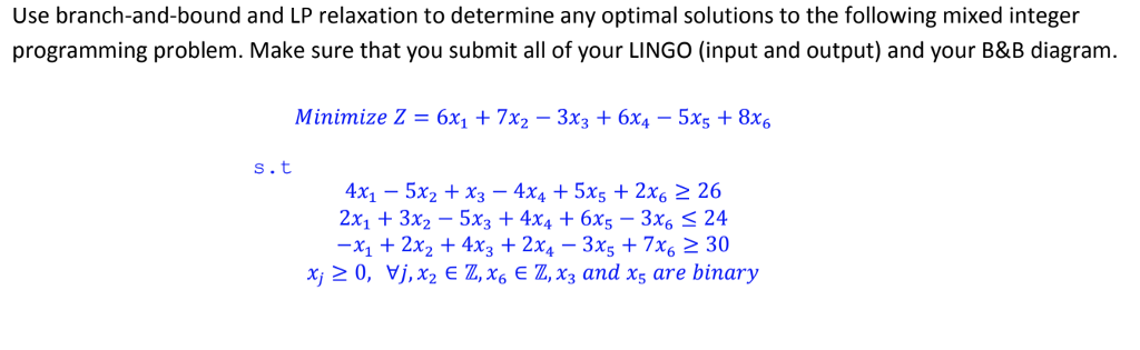 Solved Use branch-and-bound and LP relaxation to determine | Chegg.com