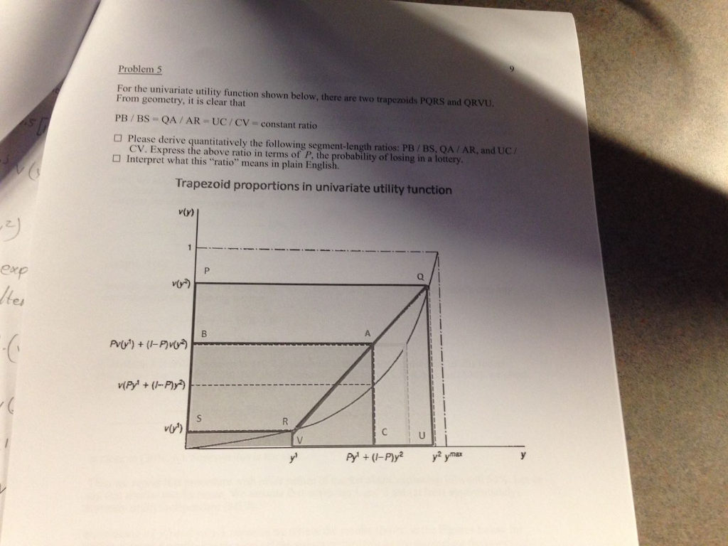 Solved For the univariate utility function shown below, | Chegg.com