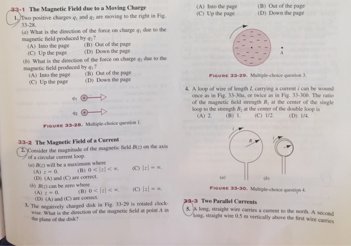 Solved -1 The Magnetic Field due to a Moving Charge i Two | Chegg.com