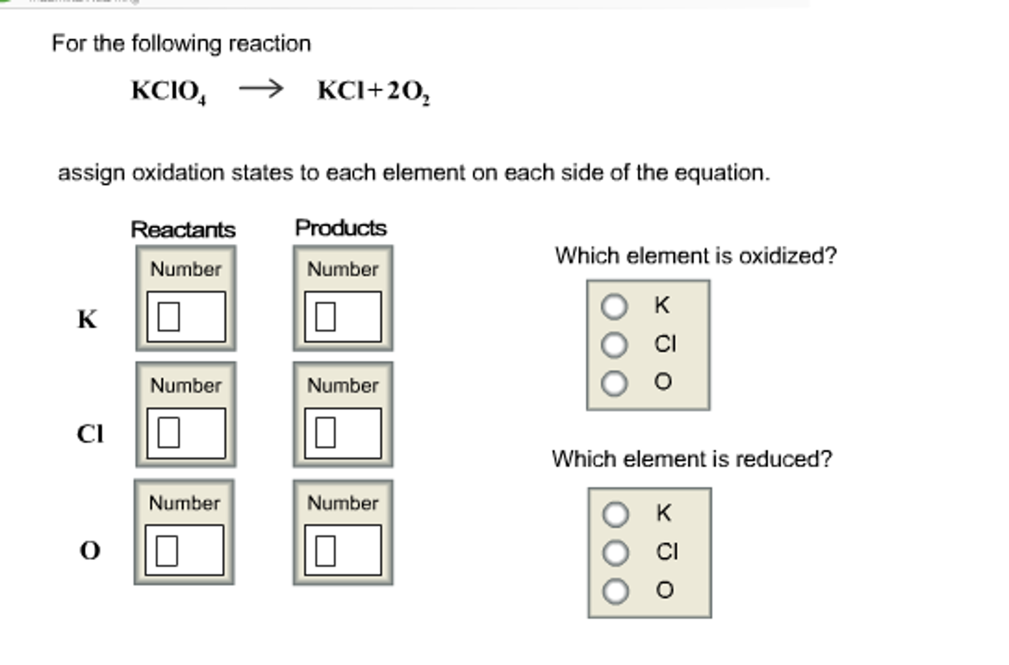 Solved For the following reaction KCIO_4 rightarrow KCI + | Chegg.com