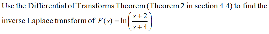 Solved Use the Differential of Transforms Theorem (Theorem 2 | Chegg.com