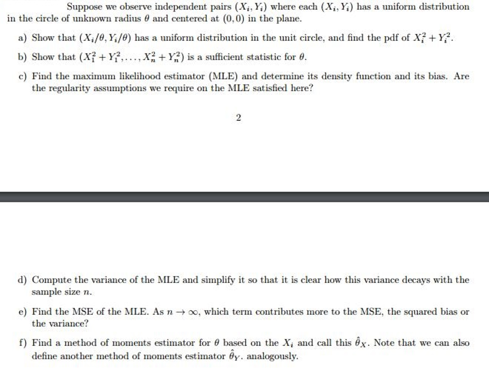 Suppose we observe independent pairs (X_i, Y_i) where | Chegg.com Suppose we observe independent pairs (X_i, Y_i) where | Chegg.com
