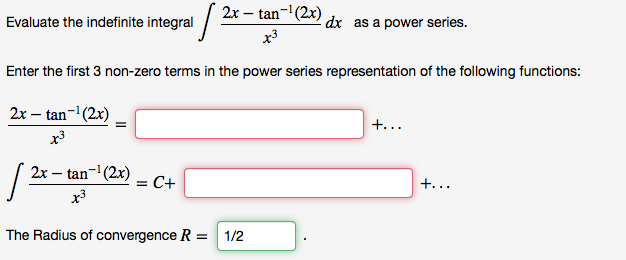 Solved Evaluate the indefinite integral integral 2x - tan^-1 | Chegg.com