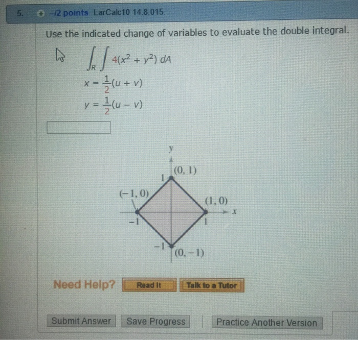 Solved Use the indicated change of variables to evaluate the | Chegg.com
