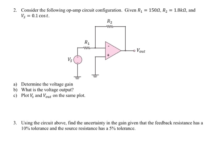 Solved Consider the following op-amp circuit configuration. | Chegg.com