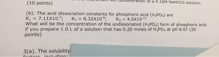 Solved The acid dissociation constants for phosphoric acid | Chegg.com