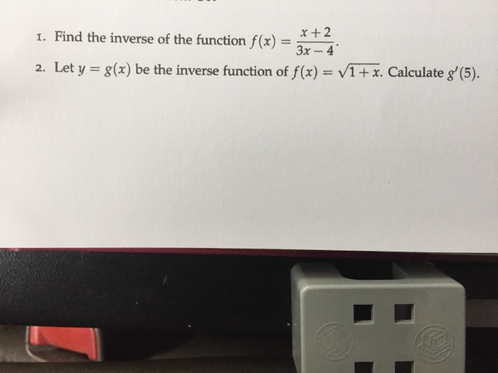 Solved Find the inverse of the function f(x) = x + 2/3x - 4. | Chegg.com