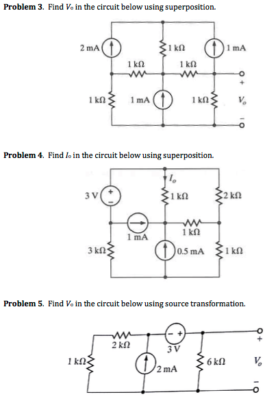Solved Find V_o in the circuit below using superposition. | Chegg.com
