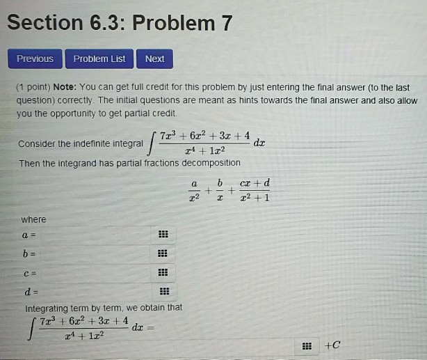Solved Section 6.3: Problem 7 Previous Problem List Next (1 | Chegg.com