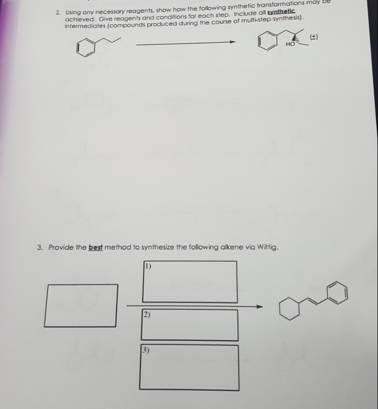 Solved Using any necessary reagents, show how the following | Chegg.com