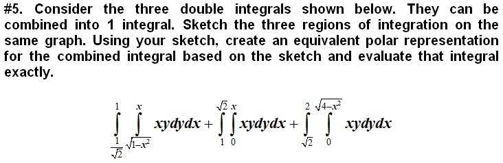 Solved #5. Consider the three double integrals shown below. | Chegg.com