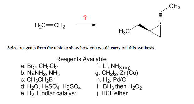 Solved Select reagents from the table to show how you would | Chegg.com