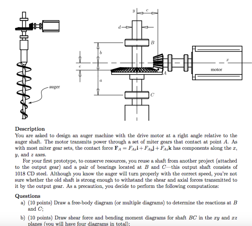 Description You are asked to design an auger | Chegg.com
