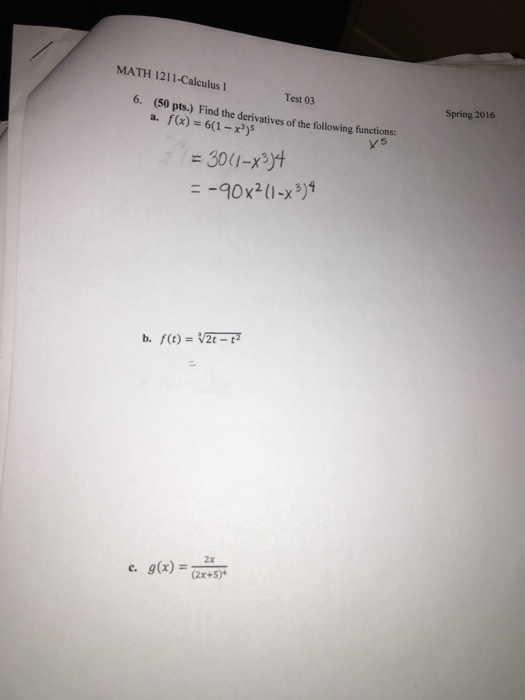 Solved Find the derivatives of the following functions f (x) | Chegg.com