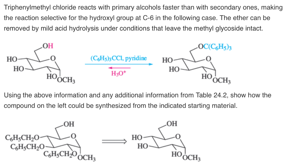 Solved Triphenylmethyl chloride reacts with primary alcohols | Chegg.com