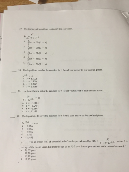 Solved Use the laws of logarithms to simplify the | Chegg.com