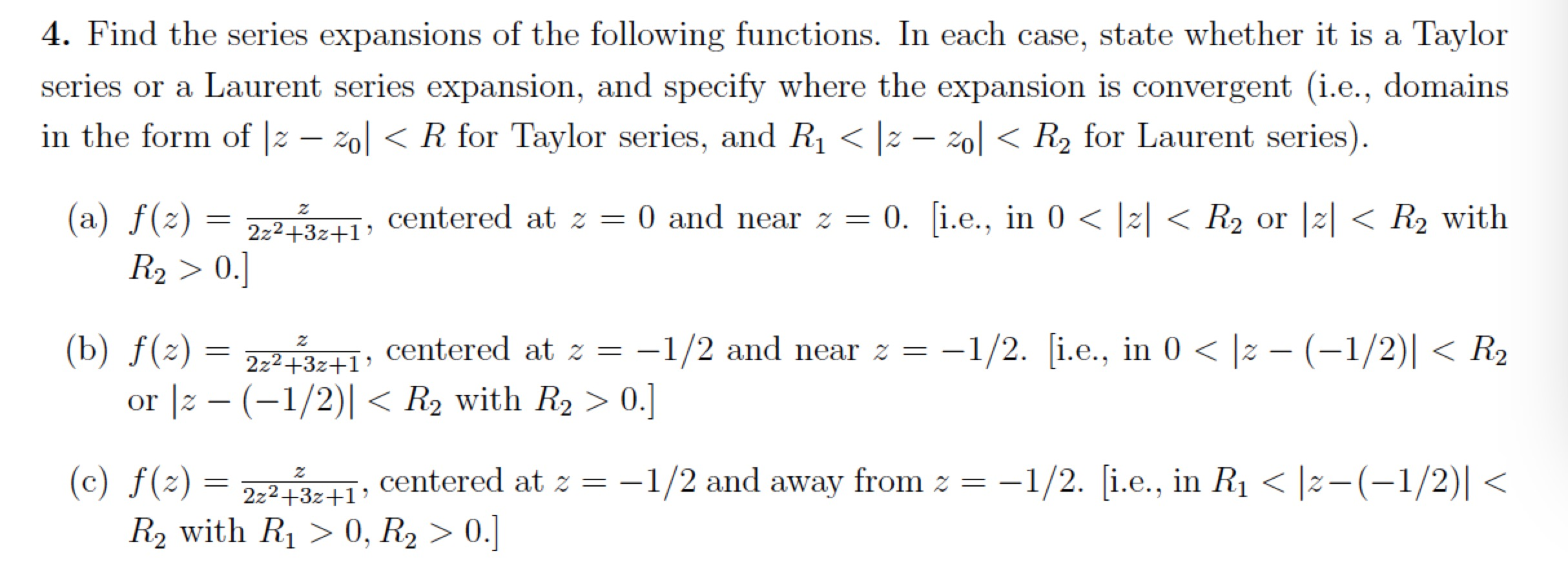 Solved Find the series expansions of the following | Chegg.com