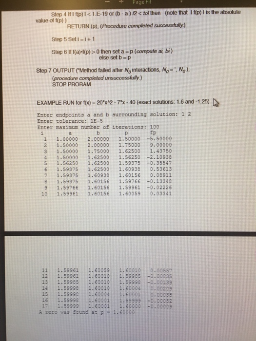 Solved Lab App 1.1 Bisection Algorithm Exercise 1 Read the | Chegg.com Solved Lab App 1.1 Bisection Algorithm Exercise 1 Read the | Chegg.com