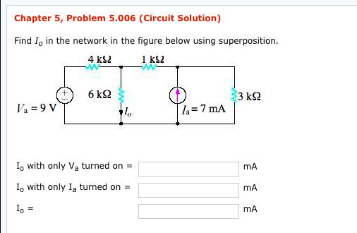 Solved Chapter 5, Problem 5.006 (Circuit Solution) Find Io | Chegg.com