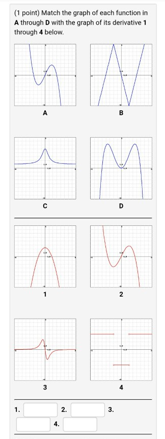 Solved (1 point) Match the graph of each function in A | Chegg.com Solved (1 point) Match the graph of each function in A | Chegg.com