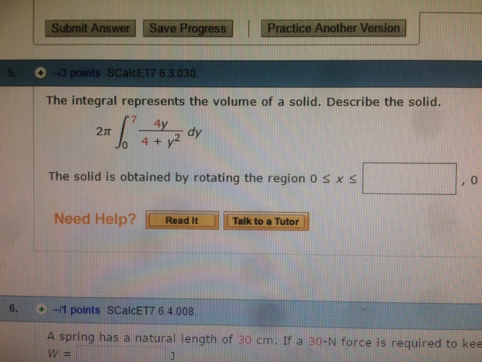 Solved Submit Answer Save Progress Practice Another Version | Chegg.com