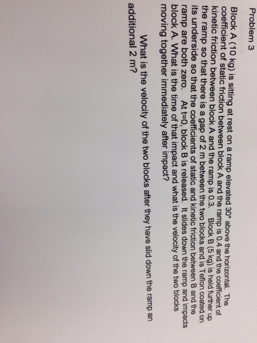 Solved Block A(10kg) at rest on a ramP elevated 30 degree | Chegg.com