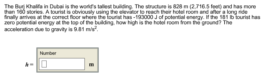 Solved The Burj Khalifa in Dubai is the world's tallest | Chegg.com